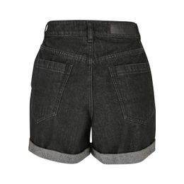 Urban Classics Damen Stoffhose "Urban Classics Damen Ladies High Waist Boyfriend Shorts", schwarz, Gr. 30, unifarben, 100% Baumwolle, Hosen