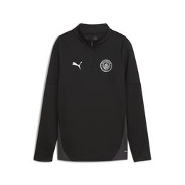 Puma Kinder Trainingspullover "Manchester City Trainingstop Jugendliche", schwarz, Gr. 176, Obermaterial: 100% Polyester, Pullover