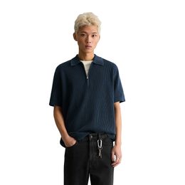 Marc O'Polo Herren Poloshirt "mit feiner Rippstruktur"navy teal, Gr. XL, MARC O'POLO DENIM, unifarben, Obermaterial: 100% Baumwolle, Shirts
