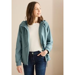 Cecil Damen Windbreaker, blau, Gr. XXL, unifarben, Stoff, Obermaterial: 100% Polyester; Futter: 100% Polyester, Jacken, mit Kapuze mit Tunnelzugband