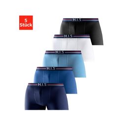 H.I.S. H.I.S Herren Boxer "Boxershorts f&uuml;r Herren", Gr. XL, blau, Jersey, Obermaterial: 95% Baumwolle, 5% Elasthan, unifarben, Unterhosen, mit Streifen und