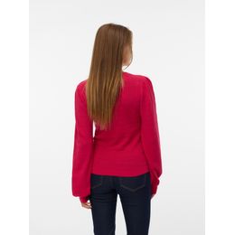 V&eacute;ro Moda VERO MODA Damen Strickpullover "VMLIMONE LS O-NECK PULLOVER BOO", pink, Gr. XS, unifarben, Strick, Obermaterial: 52% Viskose, 28% Polyester, 20%