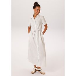 Aniston CASUAL Damen Sommerkleid, wei&szlig;, Gr. 48, Nadelstreifen, Web, Obermaterial: 100% Polyester, Kleider, im edlen Nadelstreifen-Dessin