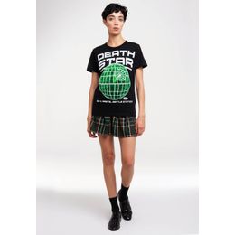 logoshirt Damen T-Shirt "Star Wars - Death Star", schwarz, Gr. XS, bedruckt, unifarben, 100% Baumwolle, Shirts, mit coolem Print