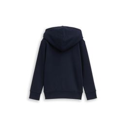 Tom Tailor Jungen Kapuzensweatjacke, blau, Gr. 92, unifarben, Sweatware, Obermaterial: 70% Baumwolle, 30% Polyester, Sweatjacken, mit Rei&szlig;verschluss,