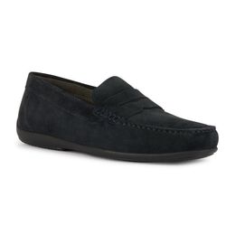 Geox Herren Mokassin "U ASCANIO C", Gr. 41, blau, Veloursleder, unifarben, Schuhe, Loafer, Pennyloafer, Slipper zum bequemen Schlupfen