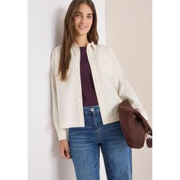 Hemdbluse Cecil, Damen, Gr. XXL (46), light greige, Web, Obermaterial: 100% Baumwolle, regular fit h&uuml;ftlang, 1-Knopf-Manschette, Blusen Hemdbluse, aus softem Feincord