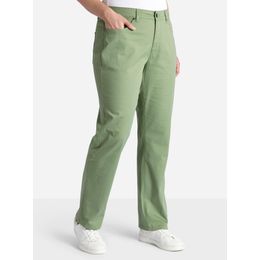 sheego Damen Stretch-Hose, gr&uuml;n, Gr. 24, unifarben, 97% Baumwolle, 3% Elasthan, Hosen