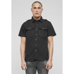 Brandit Herren Kurzarmhemd "Brandit Herren Vintage Shirt shortsleeve", schwarz, Gr. 7XL, unifarben, 100% Baumwolle, Hemden