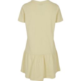 Urban Classics Damen A-Linien-Kleid "Urban Classics Damen Ladies Valance Tee Dress", gelb, Gr. XS, unifarben, 100% Baumwolle, Kleider