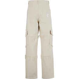 Karl Kani Herren Cargohose "Karl Kani Og Fringed Baggy Cargo Pants", beige, Gr. L, unifarben, 100% Baumwolle, Hosen