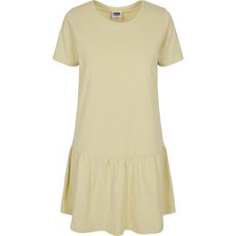 Urban Classics Damen A-Linien-Kleid "Urban Classics Damen Ladies Valance Tee Dress", gelb, Gr. M, unifarben, 100% Baumwolle, Kleider