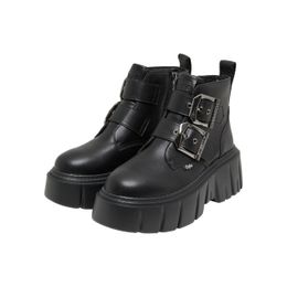 Buffalo Damen Stiefel "Buffalo ZESPHER BIKER BUCKLE - VEGAN NAPPA", Gr. 38schwarz, Polyurethan, unifarben, Schuhe