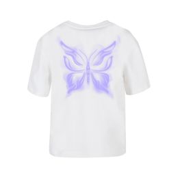 MISS TEE Damen T-Shirt "Miss Tee Karma Butterfly Tee", wei&szlig;, Gr. XS, bedruckt, 100% Baumwolle, Shirts