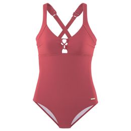 Sunseeker Damen Badeanzug "Fancy", rot, Gr. 36, strukturiert, Obermaterial: 92% Polyamid, 8% Elasthan. Futter: 100% Polyamid. Miedereinsatz: 85%