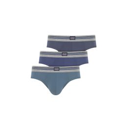 Jockey Herren Slip "Slip Cotton Stretch Brief 3P 3er Pack", Gr. L, blau, Obermaterial: 95% Baumwolle CO. 5% Elasthan EL., Unterhosen