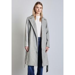 Street One Damen Kurzmantel, grau, Gr. 44, unifarben, Stoff, Obermaterial: 100% Polyester. Futter: 100% Polyester, M&auml;ntel, mit Bindeg&uuml;rtel