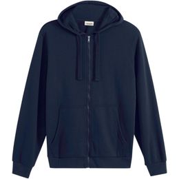 bonprix Herren Kapuzensweatjacke "Kapuzen-Sweatjacke mit Rei&szlig;verschluss", blau, Gr. 52, unifarben, Sweatware, Obermaterial: 60% Baumwolle, 40%