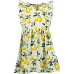 Blue Seven M&auml;dchen Jerseykleid "M&auml;dchen Kleid mit Zitronen Druck", gelb, Gr. 116, 95% Baumwolle, 5% Elasthan, Kleider