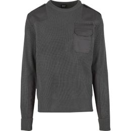 Rundhalspullover Brandit "Brandit Herren Military Sweater", Damen, Gr. 4XL, anthrazit, 100% Polyacryl, unifarben, normal, Rundhals, Pullover Rundhalspullover