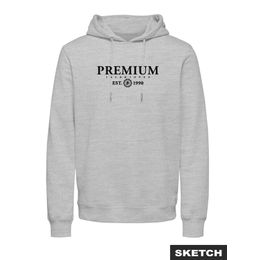 Jack & Jones Kapuzensweatshirt JACK & JONES "JPRBLACHARLES SWEAT HOOD FST", Herren, Gr. M, wei&szlig; melange, angeraute Sweatware, Obermaterial: 100% Polyester, bedruckt, meliert, regular fit normal, Rundhals, Rippb&uuml;ndchen, Sweatshirts