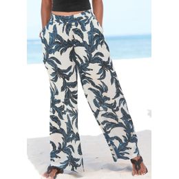 s.Oliver Damen Palazzohose "aus leichter Webware", beige, Gr. 38, bedruckt, Cr&ecirc;pe, Obermaterial: 100% Viskose, Hosen, Viskose-Crepe mit Allover-Druck