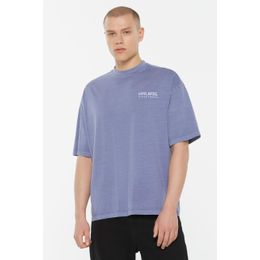 Harlem Soul Herren Rundhalsshirt, lila, Gr. M, bedruckt, Single Jersey, Material: 100% Baumwolle, Shirts, aus Baumwolle