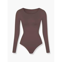 Cfab (formerly Creamy Fabrics) Shaping Bodysuit 'Longsleeve Bodysuit Sculpting Shapewear' female Brown size L