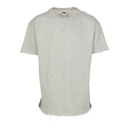 T-Shirt Urban Classics "Urban Classics Herren Herringbone Terry Tee", Damen, Gr. M, lightgrau, 60% Baumwolle, 40% Polyester, unifarben, oversize, Rundhals, Shirts T-Shirt