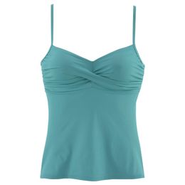 s.Oliver Damen B&uuml;gel-Tankini-Top "Spain", blau, Gr. 46, unifarben, Microfaser, Microfaser, Bikini-Oberteile, mit Wickeloptik