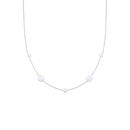 Elli Damen Kette mit Anh&auml;nger "Pl&auml;ttchen Matt Kreis Rund Panzerkette 925 Silber", 50, ohne Stein, Silber 925 (Sterlingsilber), L: 40, silber, Silber