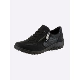 Rieker Damen Schn&uuml;rschuh, Gr. 39, schwarz, Lederimitat, Textil, Schuhe