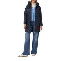 s.Oliver Damen Steppmantel, blau, Gr. 38, unifarben, Web, Obermaterial: 100% Polyester, M&auml;ntel, im Slim Fit, abnehmbare Kapuze