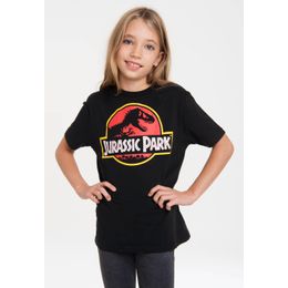 logoshirt M&auml;dchen T-Shirt "Jurassic Park Logo", schwarz, Gr. 176, unifarben, 100% Baumwolle, Shirts, mit coolem Print