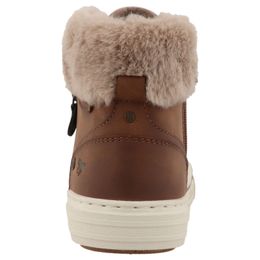 Mustang Shoes Damen Winterboots "Kalua", Gr. 39, braun, Lederimitat, Textil, Schuhe, Plateausneaker, Winterboots mit Rei&szlig;verschluss