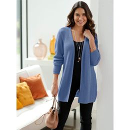 Classic Basics Damen Strickjacke, blau, Gr. 38, unifarben, 100% Polyacryl, Strickjacken