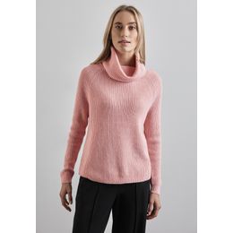 Street One Damen Rollkragenpullover, rosa, Gr. 44, unifarben, Web, 60% Baumwolle, 40% Polyacryl, Pullover, im soften Baumwoll-Mix