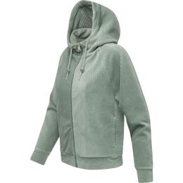 Ragwear Damen Sweatjacke "Corduly Cordy"graugr&uuml;n, Gr. S, Material: 76% Baumwolle, 20% Polyester, 4% Elasthan, Sweatjacken, Freizeitjacke Zip-Hoodie