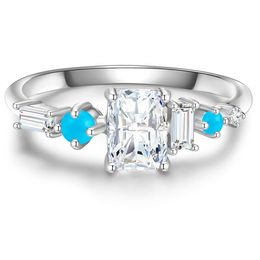 Glanzst&uuml;cke M&uuml;nchen Damen Fingerring "GSM1808", 52, Silber 925 (Sterlingsilber), 1,4mm, blau, GLANZST&Uuml;CKE M&Uuml;NCHEN, Silber 925 (Sterlingsilber), Fingerringe, aus Sterling