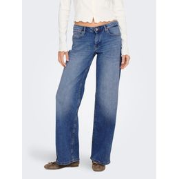 Only Damen Weite Jeans "ONLJUDY-O LW WIDE LEG DNM TAI712 NOOS"medium blau denim, Gr. M, unifarben, Denim/Jeans, Obermaterial: 99% Baumwolle, 1%