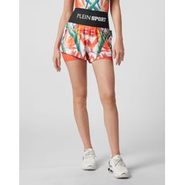 Plein Sport Damen Shorts "Sportshorts", wei&szlig;, Gr. M, Obermaterial: 95% Polyester, 5% Elasthan, Hosen