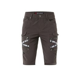 Cipo & Baxx CIPO & BAXX Herren Stoffhose "Capri-Shorts", gr&uuml;n, Gr. 33, unifarben, 80% Polyamid, 12% Elasthan, 8% Polyester, Hosen, mit zahlreichen Taschen