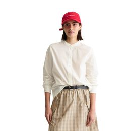 Marc O'Polo Damen Langarmbluse "aus reiner Bio-Baumwolle"silky wei&szlig;, Gr. L, MARC O'POLO DENIM, unifarben, Obermaterial: 100% Baumwolle, Blusen