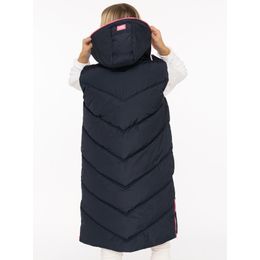 Zwillingsherz Damen Steppweste ""Heimatgef&uuml;hl""marine, Gr. XL, unifarben mit Farbeins&auml;tzen, Web, Obermaterial: 100% Polyester, Westen, Kapuze,