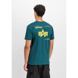Herren T-Shirt "Label Backprint T-Shirt"deep petrol, Gr. L, Alpha Industries, Obermaterial: 100% Baumwolle, Shirts