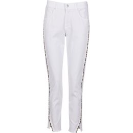 AENGELS Damen Bequeme Jeans "AENGELS Ornella Detail Fringe"wei&szlig;, Gr. 38, unifarben, 88% Baumwolle, 10% Polyester, 2% Elasthan, Jeans