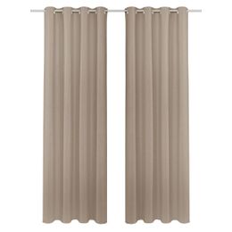Vorhang OTTO HOME, B:130cm H:145cm, grau, Polyester, Polyester, Wohnzimmer, Gardinen, "SOLA", blickdicht, &Ouml;sen-Aufh&auml;ngung, w&auml;rmeabweisend,, 1er oder