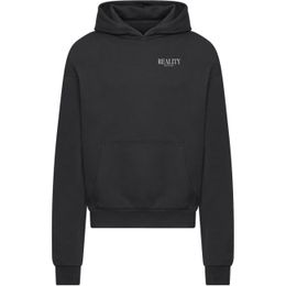 MisterTee Herren Kapuzenpullover "MisterTee Reality Ultra Heavy Cotton Box Hoody", schwarz, Gr. L, bedruckt, 100% Baumwolle, Pullover