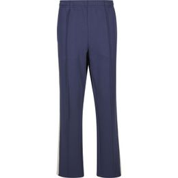 Jogginghose Karl Kani "Karl Kani Kani Sidestripe Trackpants", Herren, Gr. L, US-Gr&ouml;&szlig;en, dunkelblau, vanilla, 55% Polyester, 39% Baumwolle, 6% Elasthan, unifarben, normal, Hosen Jogginghose