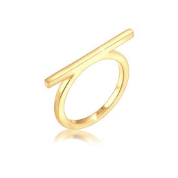 Elli Damen Fingerring "Geo Minimal Trend Steg 925 Silber", 54mm, ohne Stein, Silber 925 (Sterlingsilber), 1,5mm, gold, Silber 925 (Sterlingsilber),